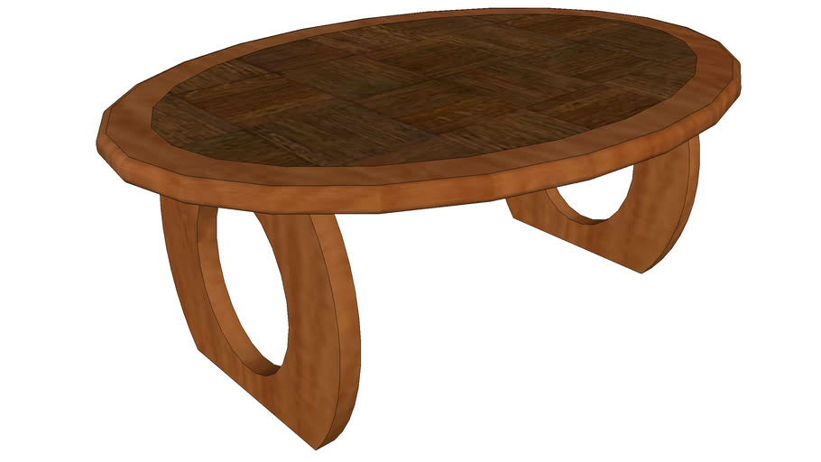 coffee table wood oval | 3D Warehouse