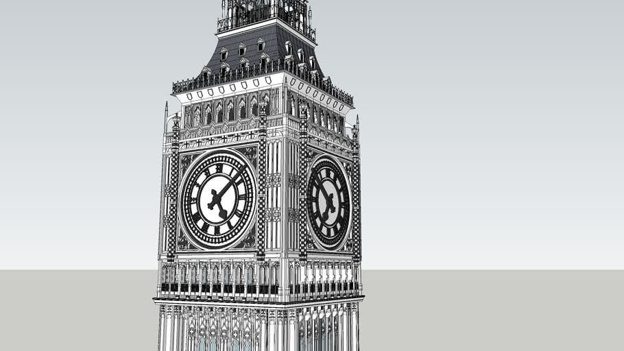 Big Ben Elizabeth Tower London high poly detailed | 3D Warehouse