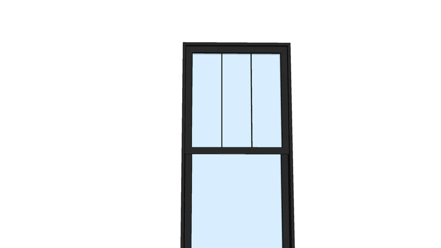 Contemporary Window 30 Inch by 60 Inch 2 Vertical Grids in Top Double ...