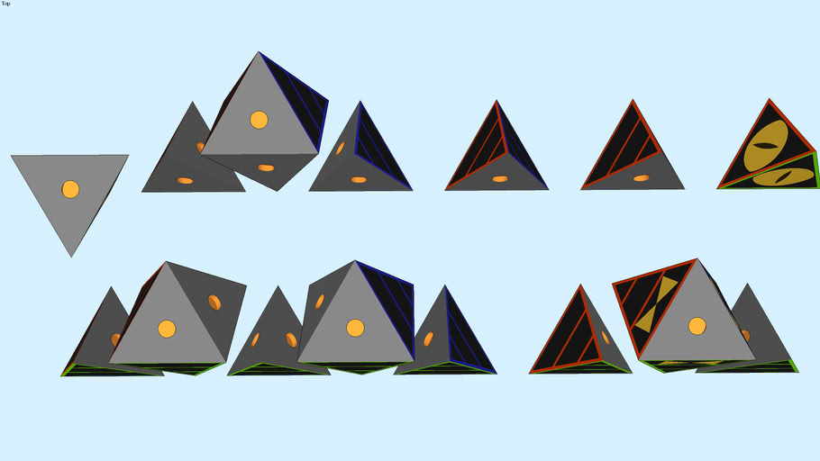 Tetrahedron puzzle - Bill Cipher theme disassembled] | 3D Warehouse