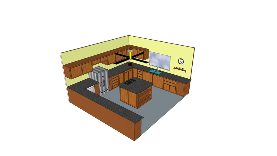 3 sided kitchen | 3D Warehouse