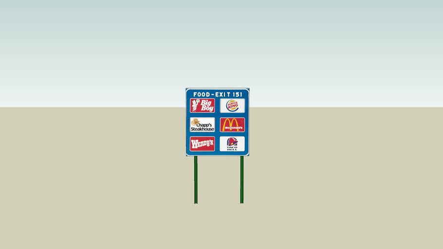 interstate food sign | 3D Warehouse