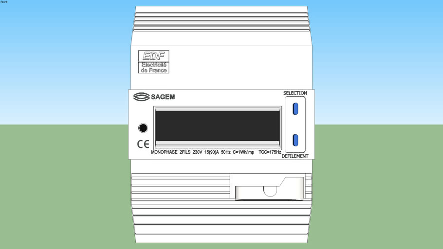 Compteur Bleu EDF Version moderne | 3D Warehouse