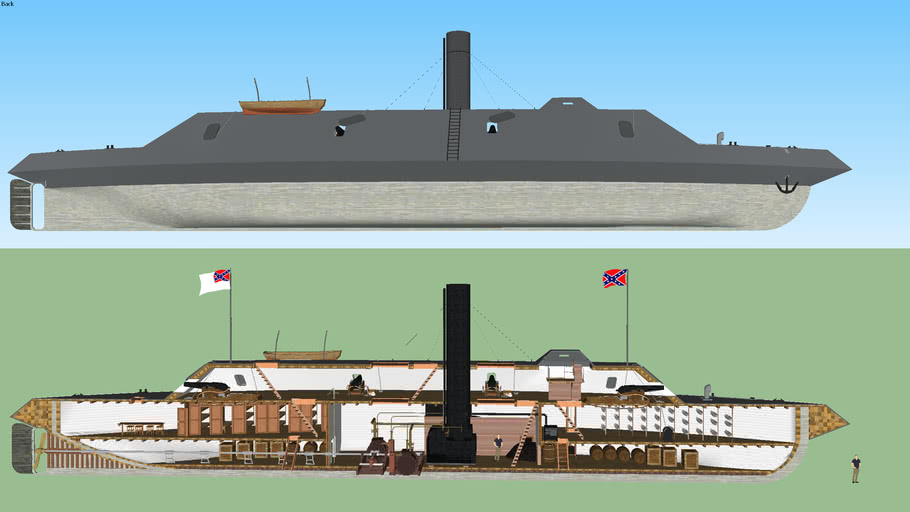CSS DIXIE - CSS Richmond class Confederate ironclad (concept) | 3D ...