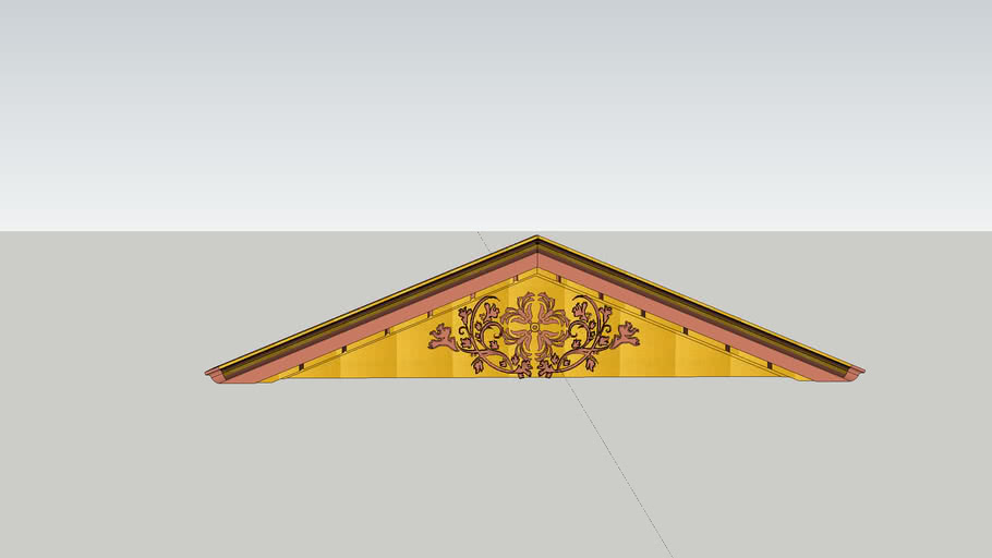 Decorative Pediment in Gold and Fuschia (classical greek architecture ...