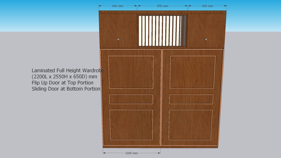 Laminated Full Height Wardrobe | 3D Warehouse