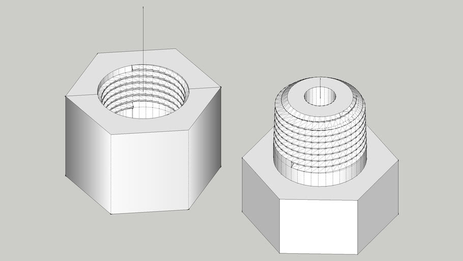 3/8 NPT 3D PRINTABLE THREADED AIR FITTING | 3D Warehouse