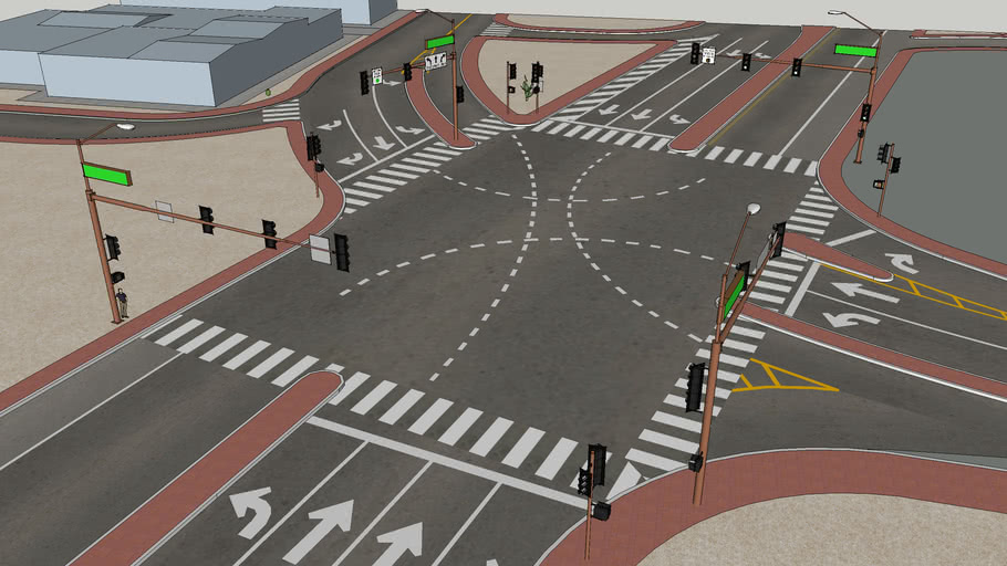 Large Arizona Traffic signal intersection. | 3D Warehouse