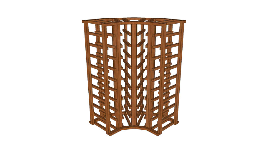 38.25'H Upper Rack - 4 Column Curved Corner | 3D Warehouse