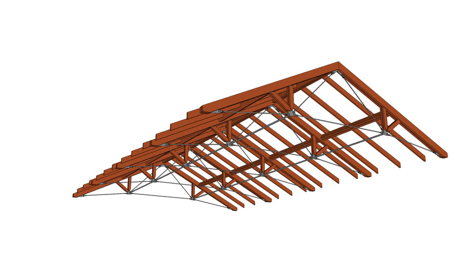 steel and timber roof system | 3D Warehouse