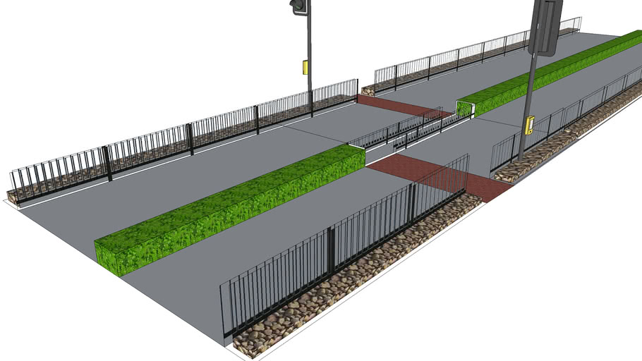 Staggered pedestrian crossing | 3D Warehouse