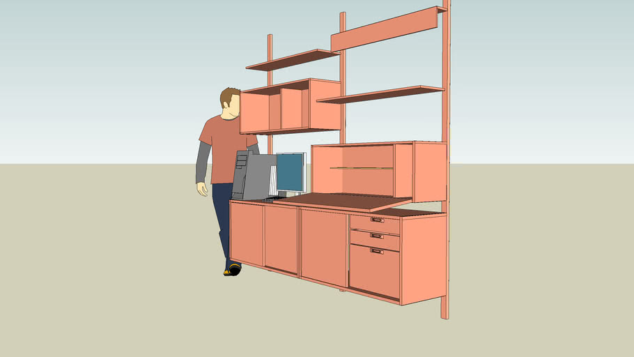 Wall Shelf and Computer | 3D Warehouse