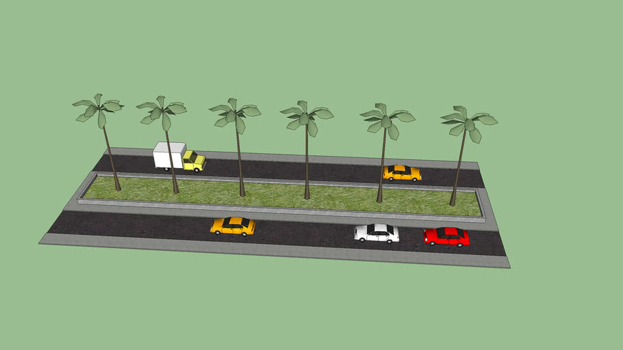 YouVille One-Way Highway (With Cars) | 3D Warehouse