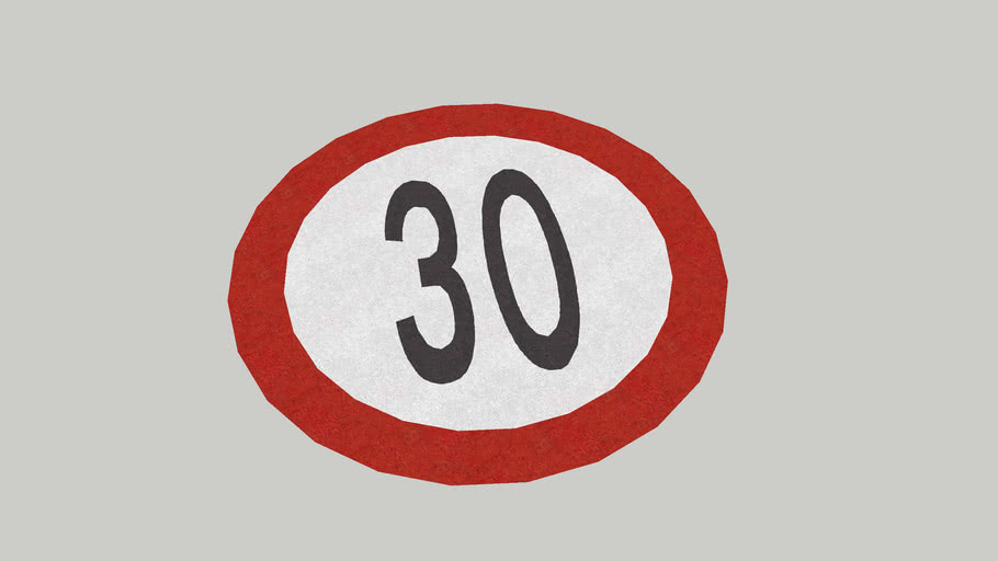 Road Marking - 30mph/kmph Speed Limit | 3D Warehouse