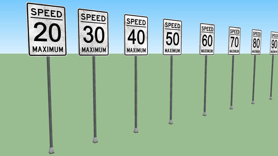 Speed street signs set | 3D Warehouse