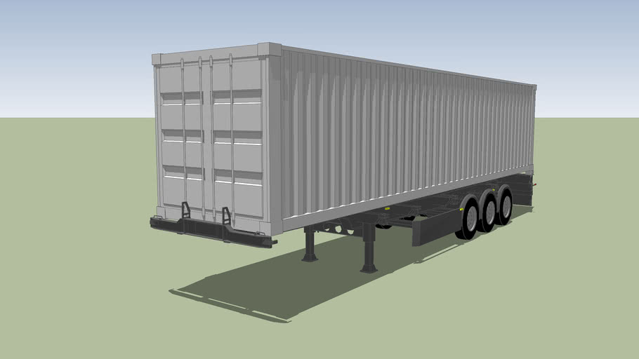 Trailer with Grey Container | 3D Warehouse
