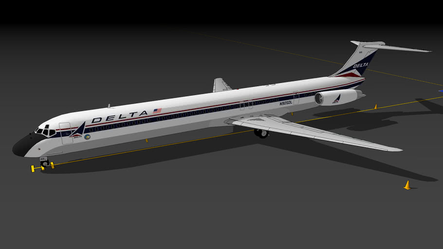Delta Air Lines MD-82 (DC-9-82) (1987) | 3D Warehouse