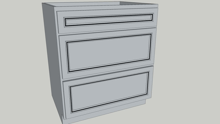 Base_30w_24d_35h Drawer Stack Cabinet | 3D Warehouse