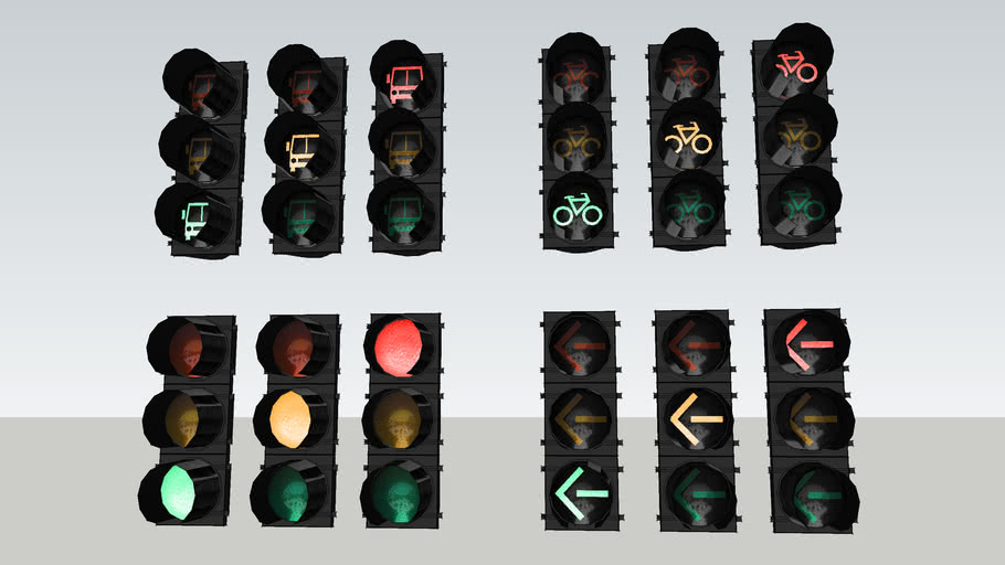 Leotek 12-inch LED traffic signals set 2 | 3D Warehouse