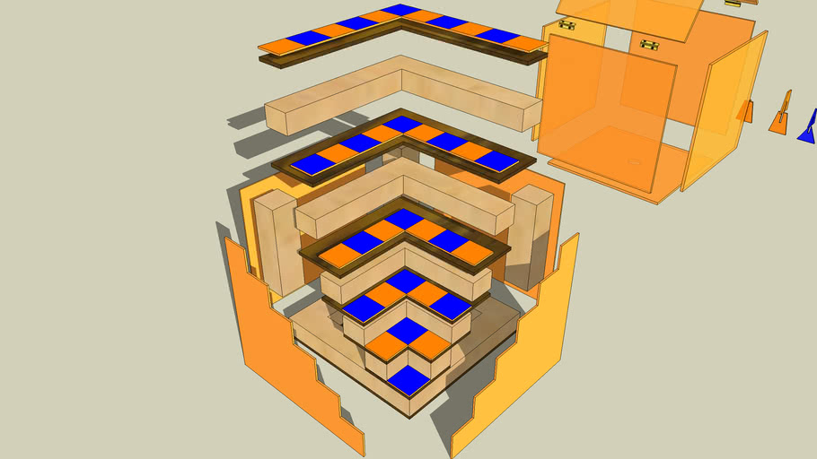 Exploded view of chess board | 3D Warehouse