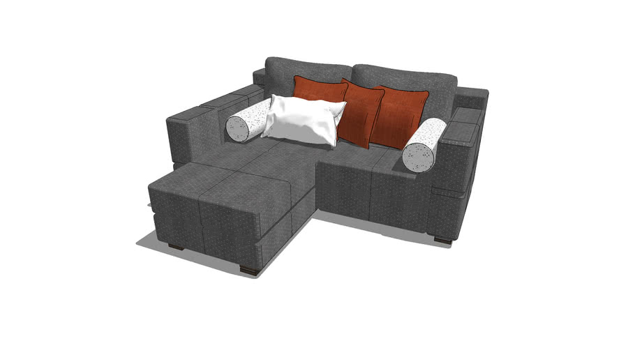 Sofá com 2 Lugares e Chaise | 3D Warehouse