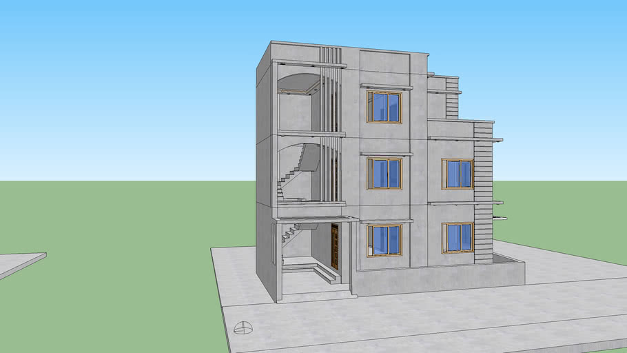 Normal house plan with 3d elevation | 3D Warehouse