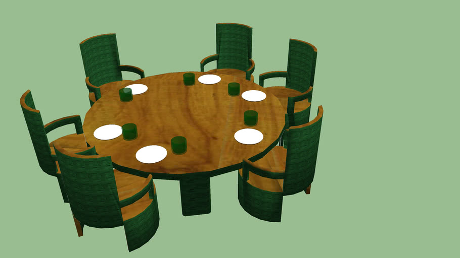 circled dining set | 3D Warehouse