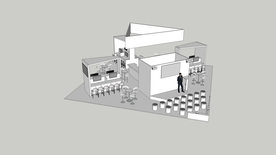 12m x 12m Exhibition Stand with 40mm Raised Platform Floor, Hanging ...