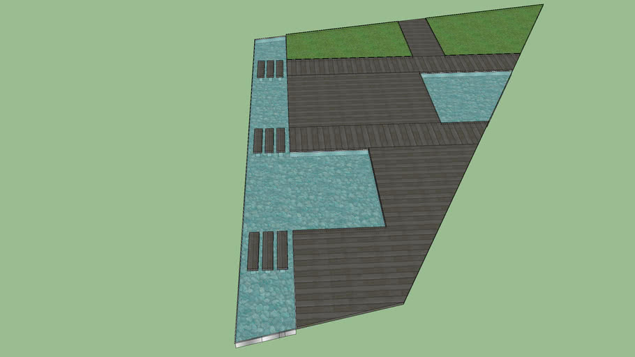 modern garden landscape with water feature | 3D Warehouse