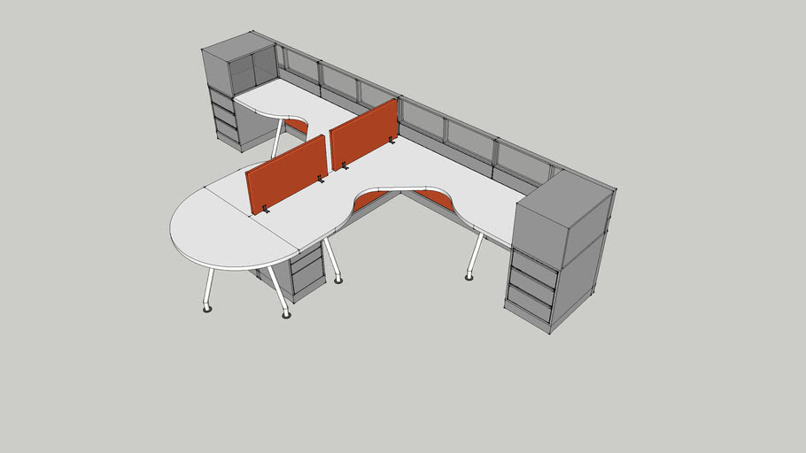 modular L type workstation | 3D Warehouse