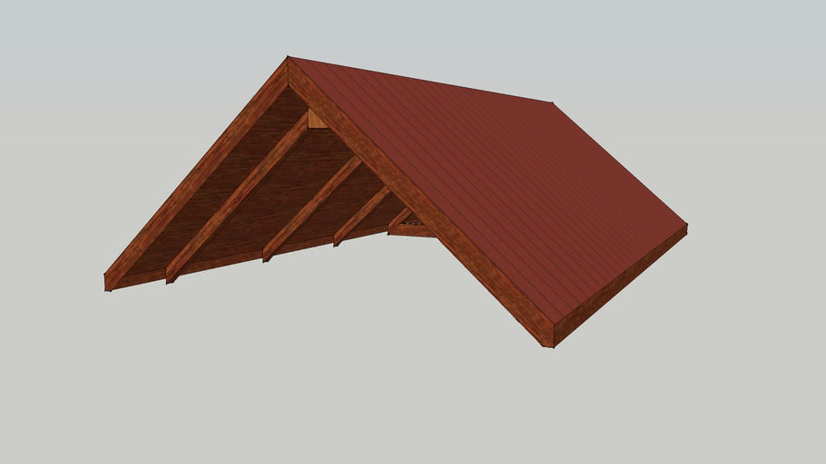 16' Roof with rafters | 3D Warehouse
