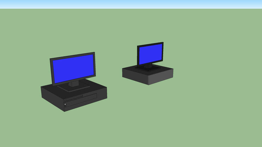 Computer Desktop and Monitor | 3D Warehouse