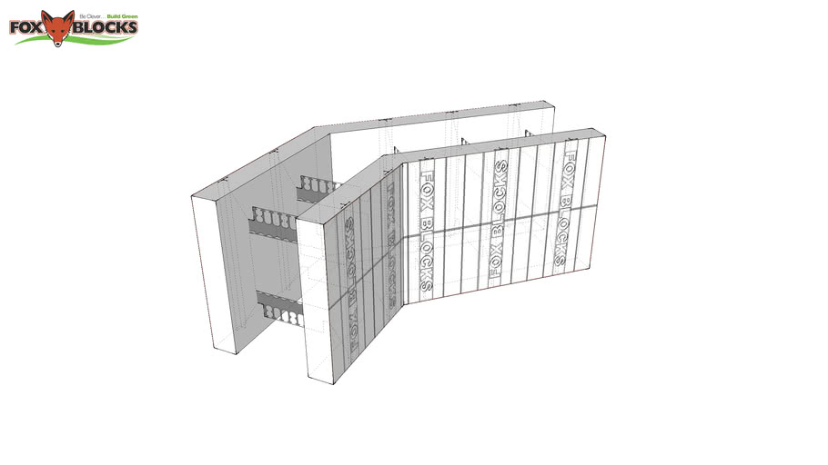 Fox Blocks ICF Angle Block 8 Inch Core | 3D Warehouse