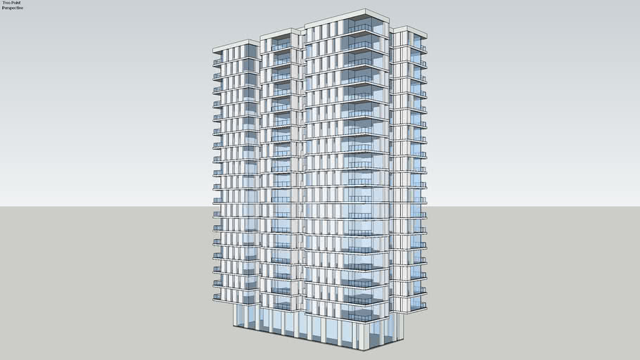 Low poly high rise apartment building | 3D Warehouse