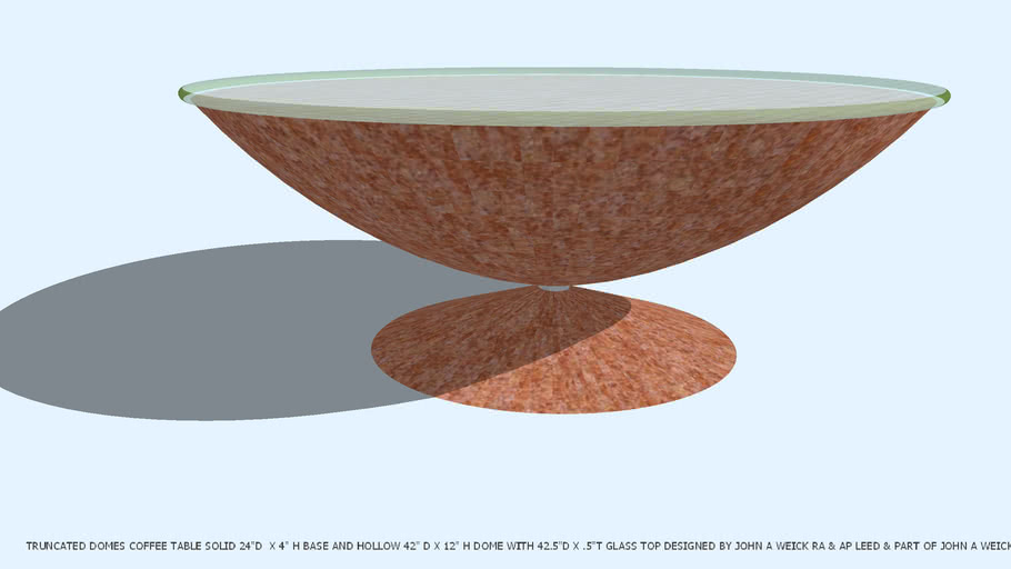 TABLE COFFEE TRUNCATED DOMES DESIGNED BY JOHN A WEICK RA & AP LEED | 3D ...