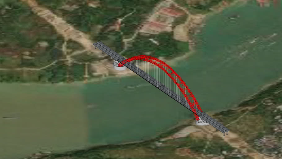 Pingnan bridge - puente en arco pingnan sobre rio xunjiang, china - arc ...