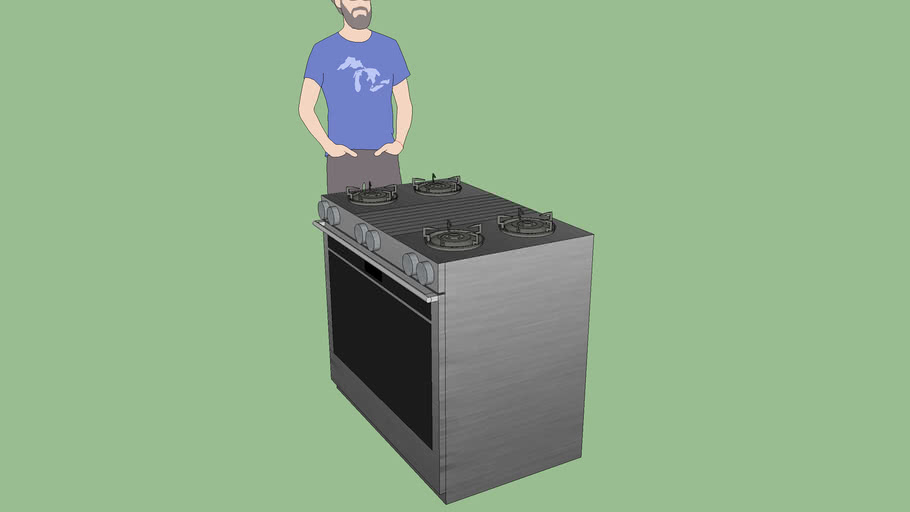 Gas Range And Electronically Controlled Oven | 3D Warehouse