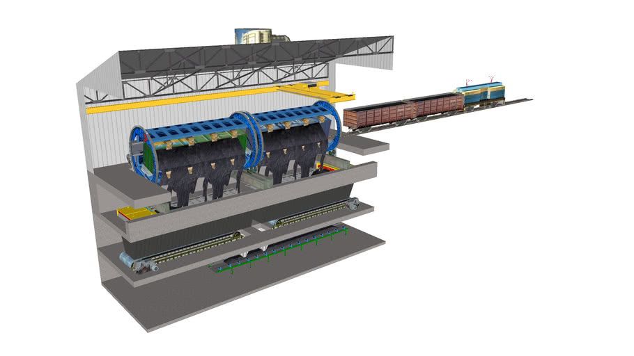 Railway car-dumper 3D-animation | 3D Warehouse