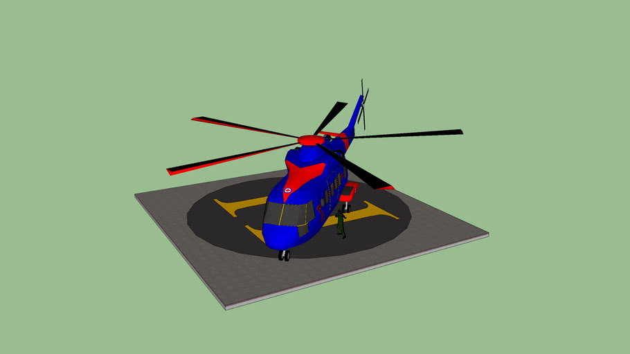 Helicopter with Helipad | 3D Warehouse
