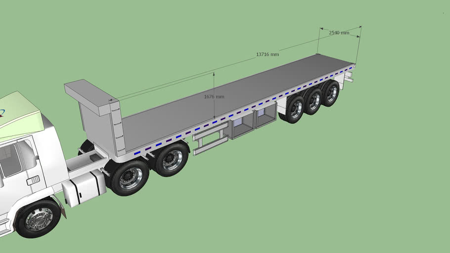 Sketch of 3 Axle Trailer with front wall | 3D Warehouse