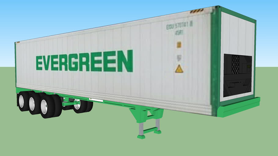 EVERGREEN Refrigerated Container 40' on Chassis | 3D Warehouse