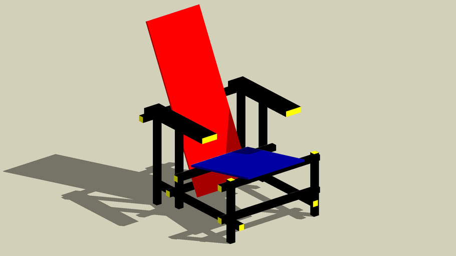 Red-Blue Chair, Rietveld | 3D Warehouse