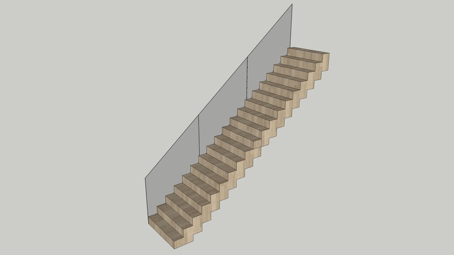 Trap hout glas leuning | 3D Warehouse