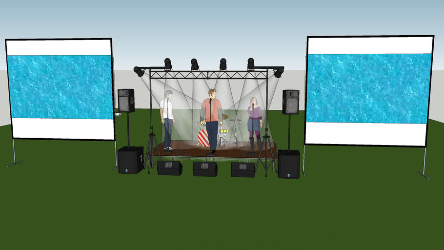 360Production.Services Full Portable Stage Setup with Lights ...