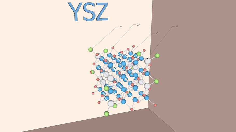 Yttria-stabilized zirconia (YSZ) structure. | 3D Warehouse