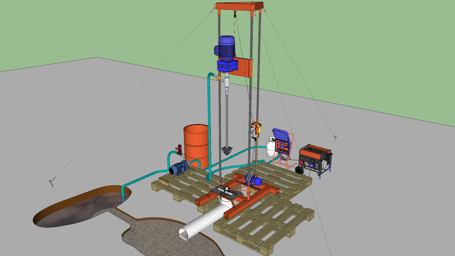 Deep Well Drilling Machine for Water | 3D Warehouse
