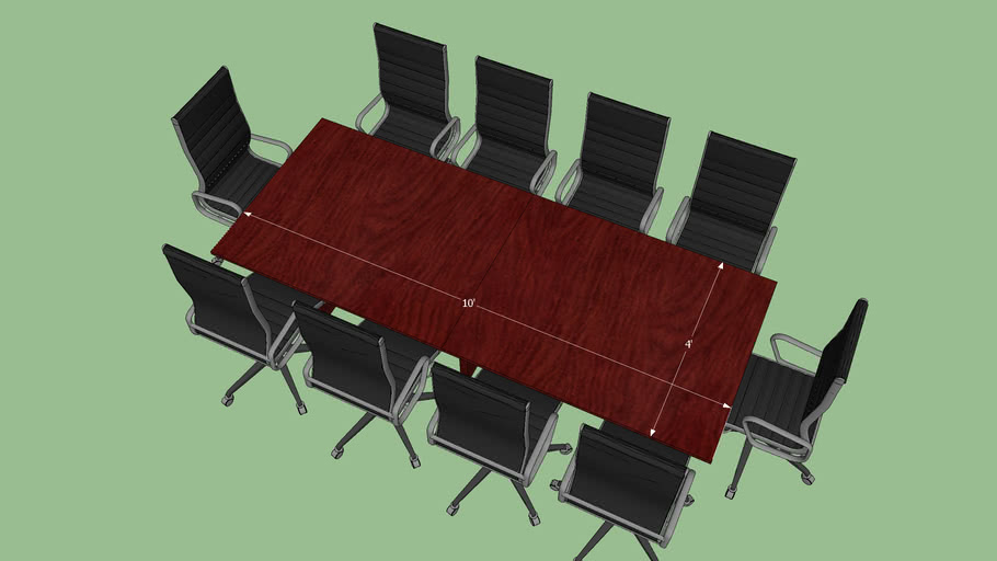 10' Conference Table with Seating | 3D Warehouse