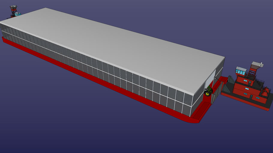 Barge auto rack RoRo barge | 3D Warehouse