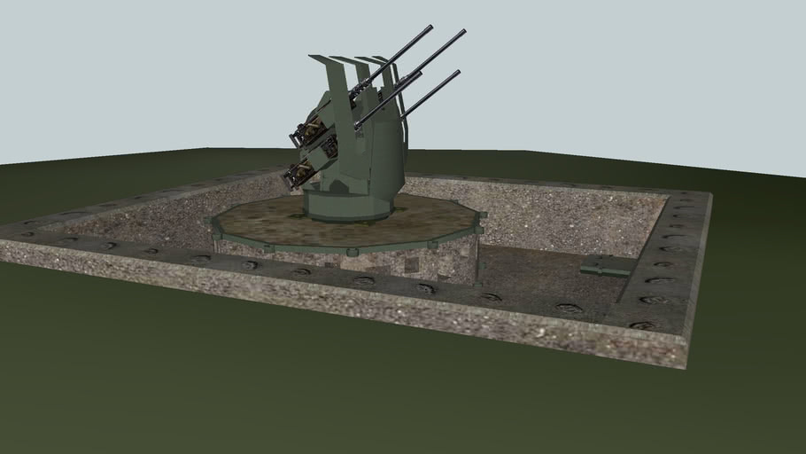 Machine gun position against aircrafts. | 3D Warehouse