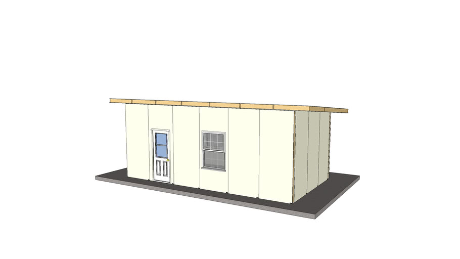 SIP Panel Shelter - 288 sq ft - 27 sq m | 3D Warehouse